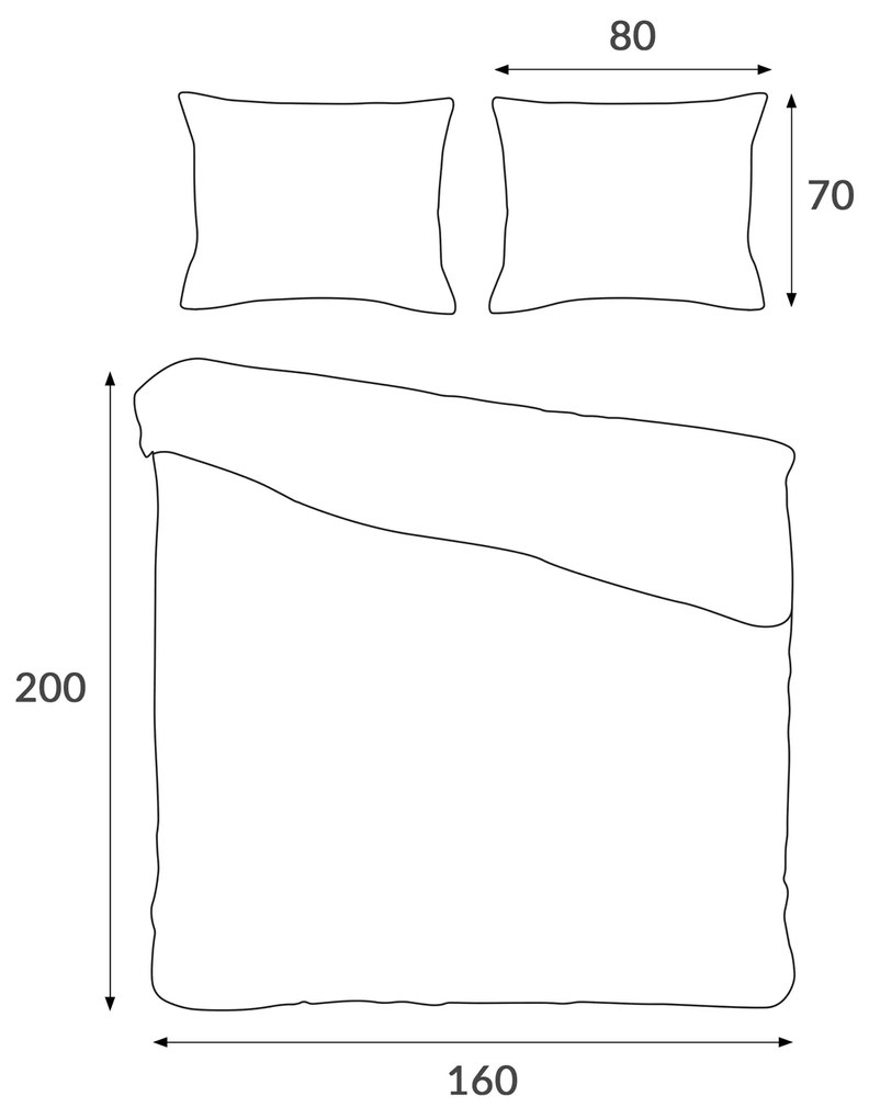 SATÉNOVÉ LOŽNÍ POVLEČENÍ SATYNLOVE CLASSIC 160X200 CM, 2KS 70X80 CM ŠEDÁ