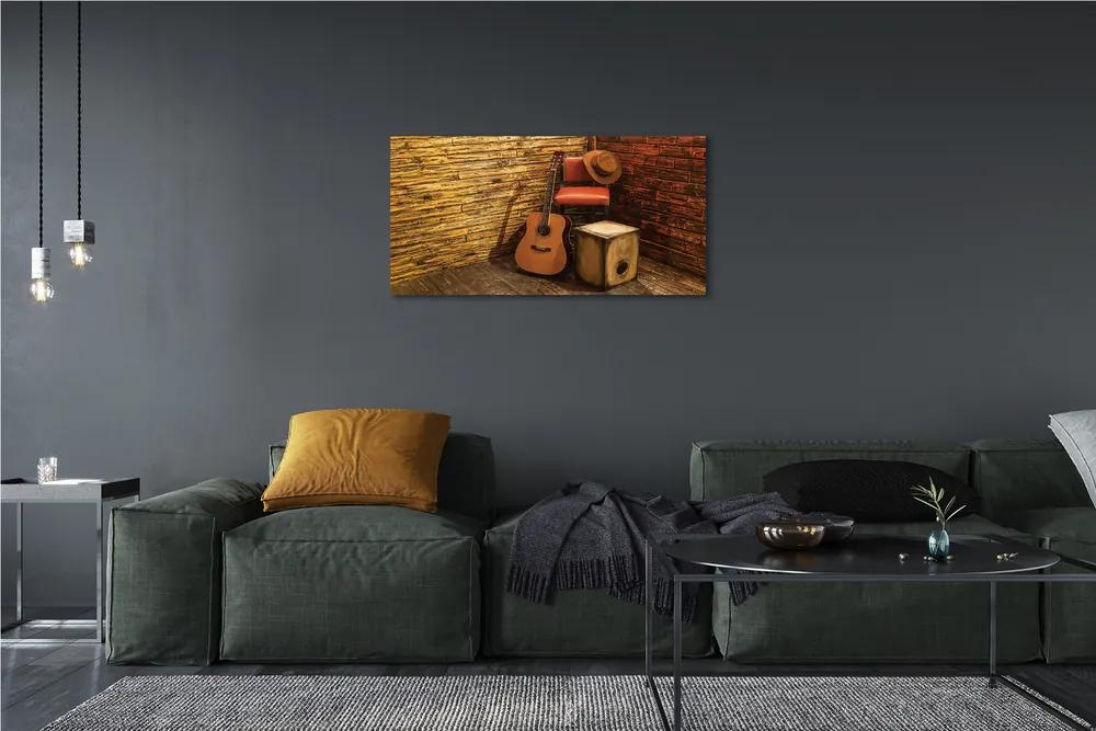 Obrazy na plátně Kytaru hat židle 120x60 cm