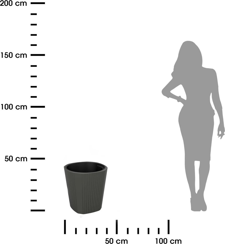 Květináč MORA 38,8x40,7 cm antracitový