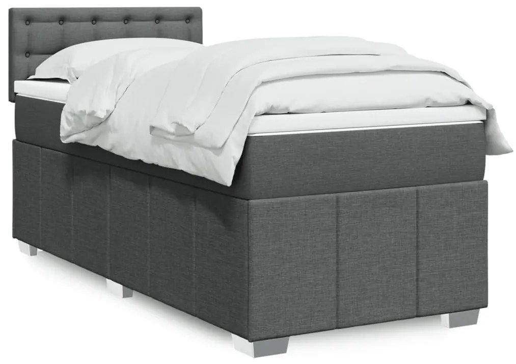 Box spring postel s matrací tmavě šedá 80 x 200 cm textil 3289210