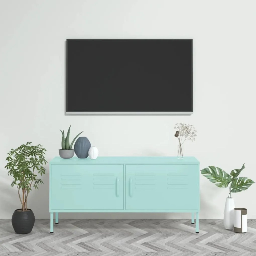 TV skříňka mátová 105 x 35 x 50 cm ocel