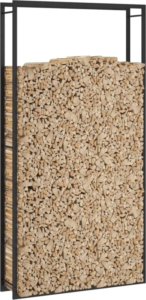 vidaXL Stojan na palivové dřevo matný 110x28x214 cm ocel [350311] Barva: Černá