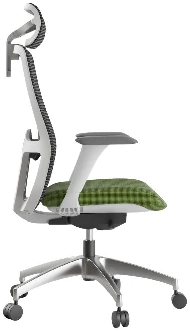 MERCURY Ergonomická kancelářská židle TIANA - šedá síťovina / zelená látka