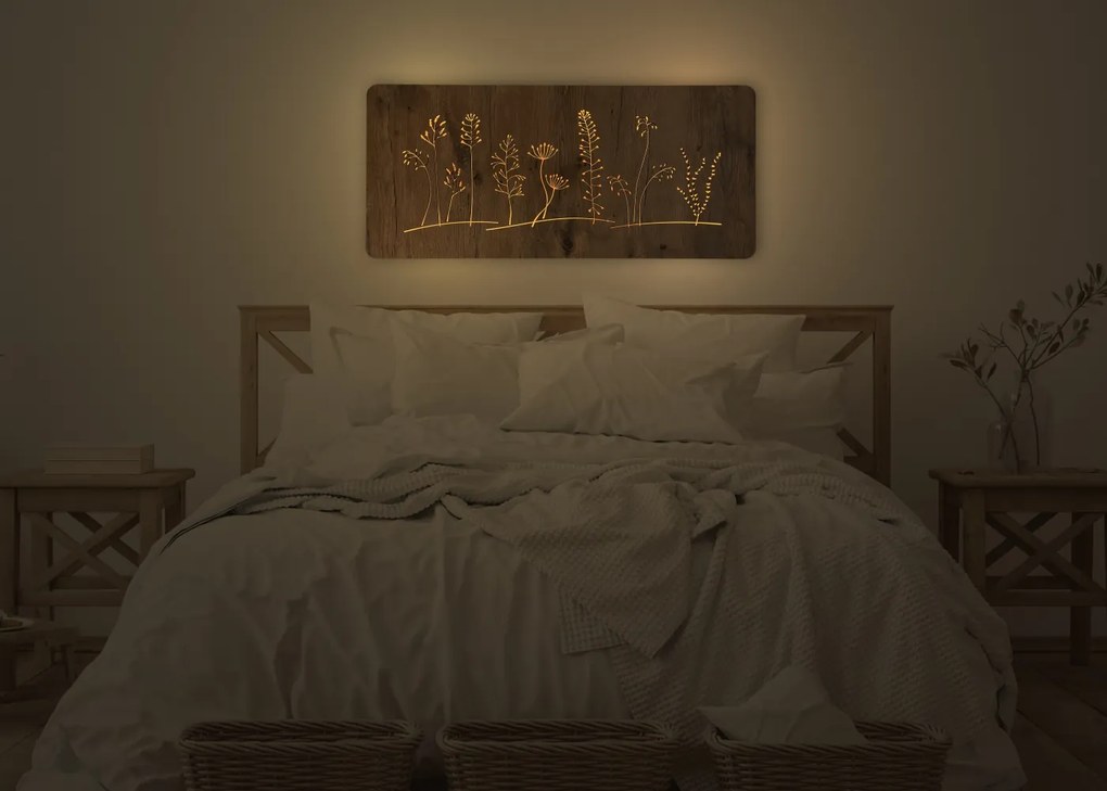 Li-Go "Louka" světelný obraz 230V 90x40 cm provedení povrchu: dub světlý