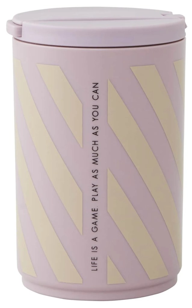 DESIGN LETTERS Dětský hrnek Kids Lavender Stripe 330 ml, fialová barva, plast