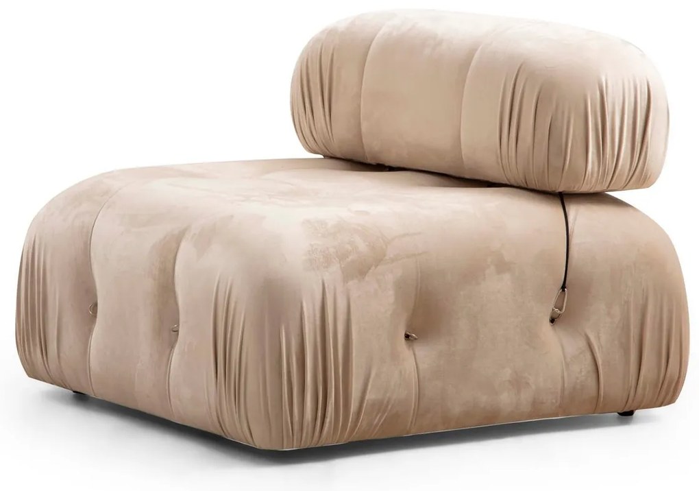 Hanah Home Čtyřmístná pohovka s pufem BUBBLE krémová 288 cm