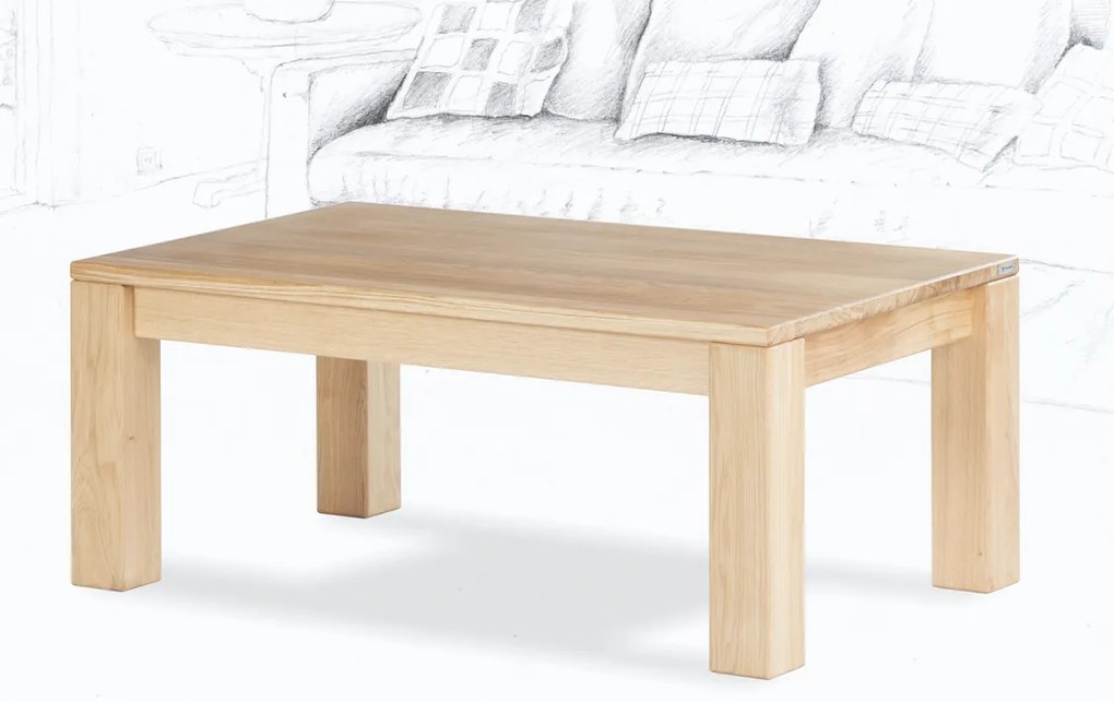 Wooded Konferenční stolek Chicago Standard z masivu DUB Výška stolku: 53 cm