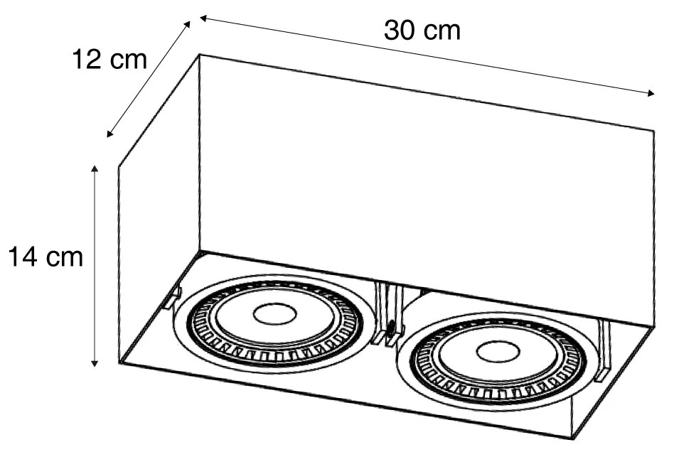 Moderní přisazený reflektor černý vč. stmívatelné LED 2-světla - Dionysos