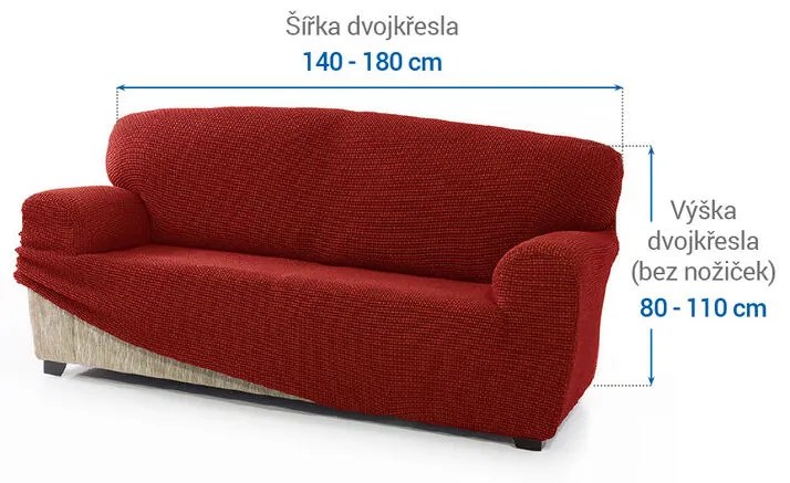 Super strečové potahy NIAGARA cihlová dvojkřeslo (š. 140 - 180 cm)