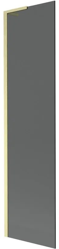 Mexen Next L, 1-křídlová vanová zástěna 50 x 150 cm, 6mm šedé sklo, zlatý matný profil, 895-050-000-03-40-55