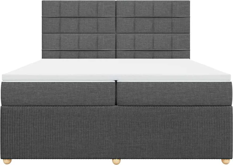 Box spring postel s matrací tmavě šedá 200x200 cm textil 3294464