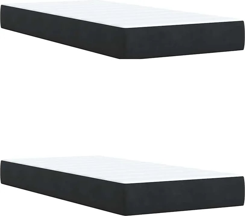 Box spring postel s matrací černá 200x200 cm samet 3287832