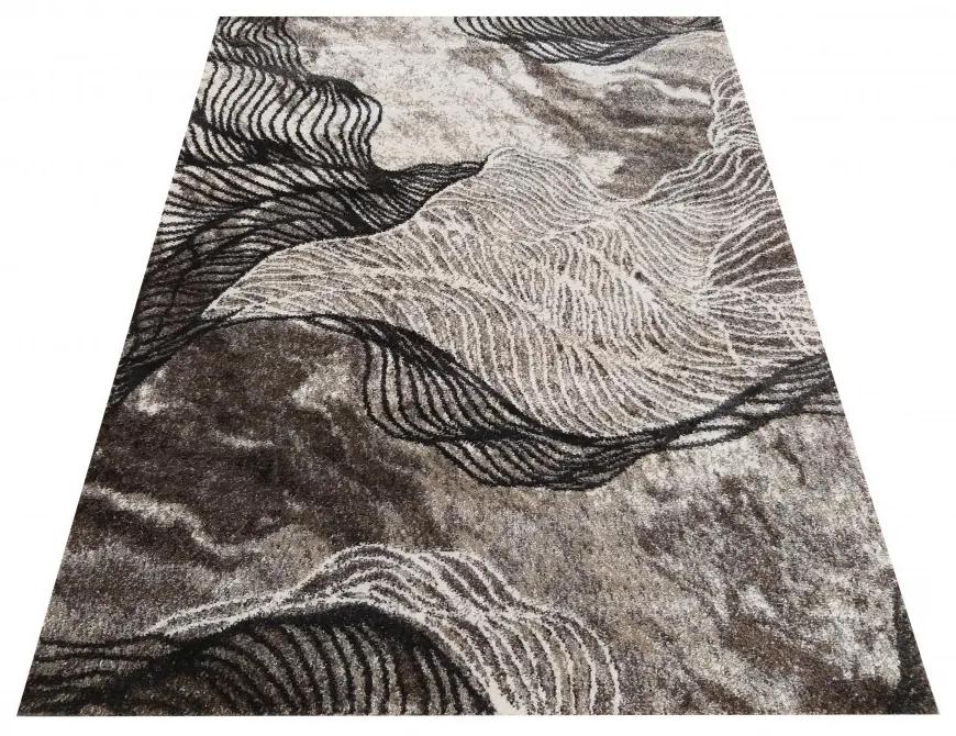 Moderní koberec hnědé barvy s abstraktním motivem Šířka: 80 cm | Délka: 150 cm