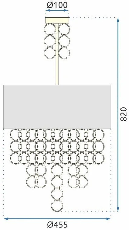 Toolight - Závěsná lampa 45cm 3xE27 APP683-3CP, černá-zlatá, OSW-05340