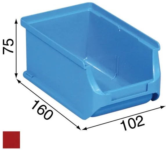 Allit Plastové boxy PLUS 2, 102 x 160 x 75 mm, červené, 24 ks