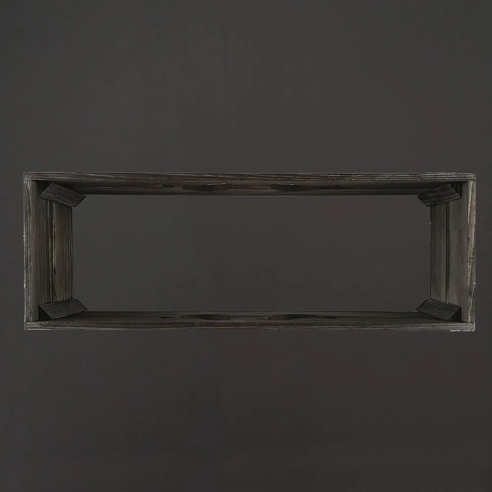 AMADEA Dřevěný obal s truhlíkem tmavý s ptáčky, 62x21,5x17cm, český výrobek