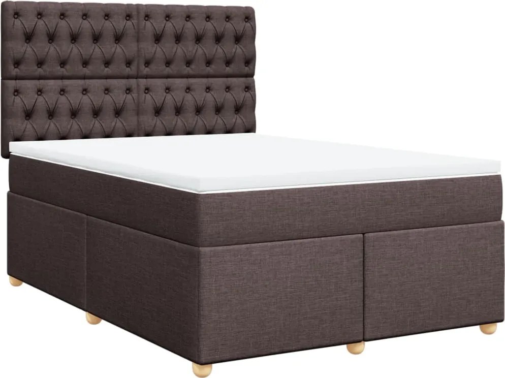 Box spring postel s matrací tmavě hnědá 160x200 cm textil 3293641