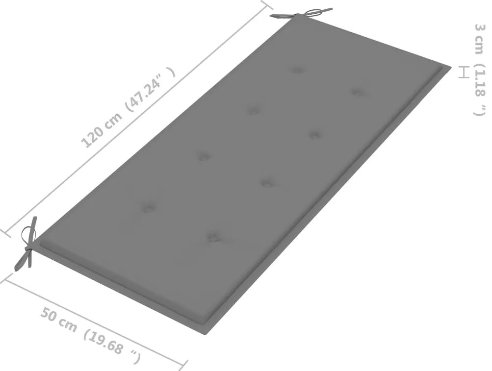 vidaXL Marketos Skládací zahradní lavice s poduškou 118 cm bambus