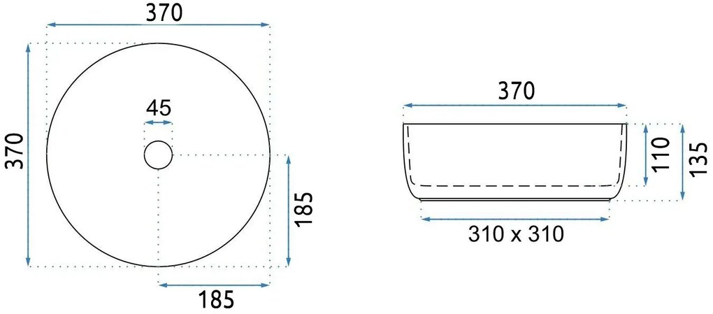 Rea Sami, umyvadlo na desku 370x370x135 mm, oranžová, REA-U4566