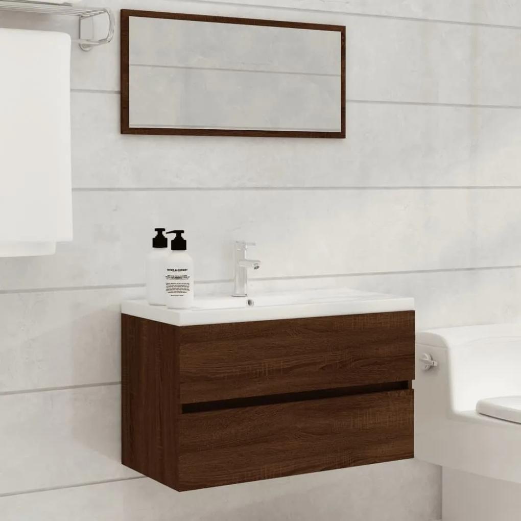 vidaXL 2dílný set koupelnového nábytku kompozitní dřevo [804885] Barva: Bílá