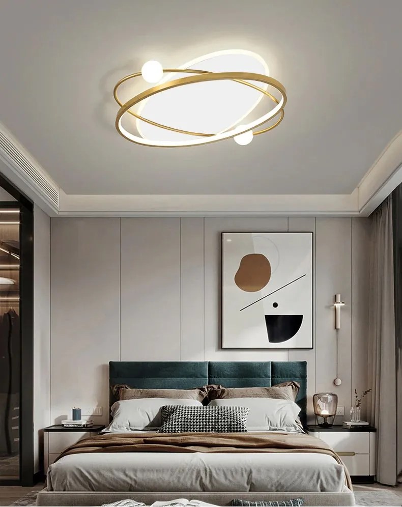 Toolight Toolight, LED stropní svítidlo + dálkové ovládání APP1059-C, bílá-zlatá, OSW-08885