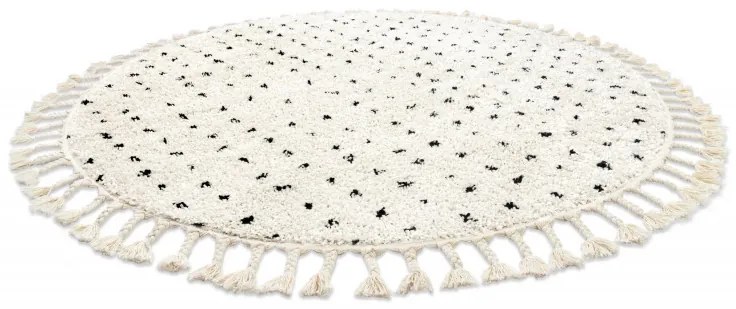 Dywany Łuszczów Kusový koberec Berber Syla B752 dots cream kruh - 160x160 (průměr) kruh cm