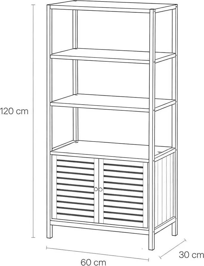 Regál Naranjo, přírodní dřevo