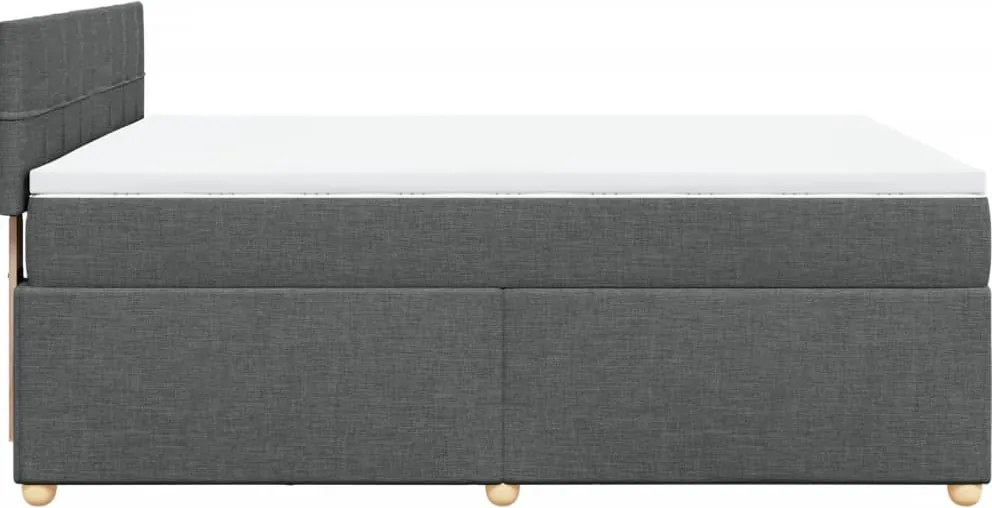 Box spring postel s matrací tmavě šedý 140 x 190 cm textil 3286676