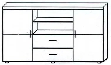Samba - komoda 5 - švestka/grafit