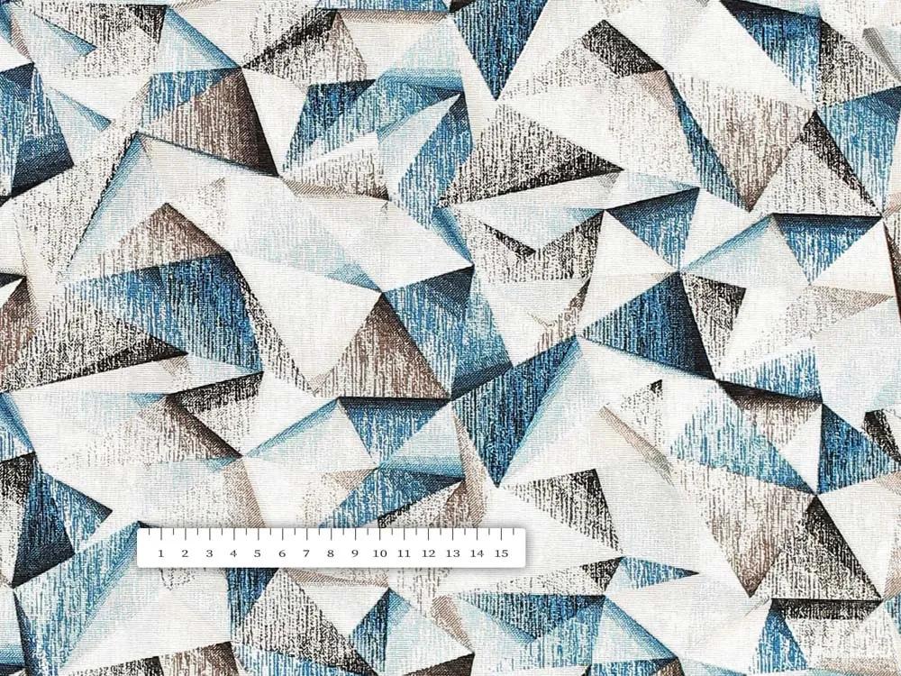 Biante Dekorační běhoun na stůl Porto PRT-007 Modro-hnědé krystaly 35x140 cm