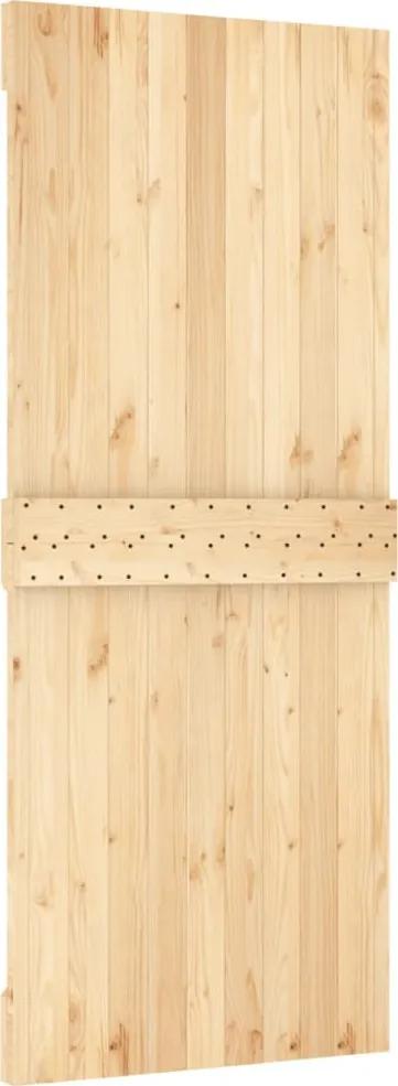 vidaXL Posuvné dveře s kováním 85 x 210 cm masivní borové dřevo [3203225]