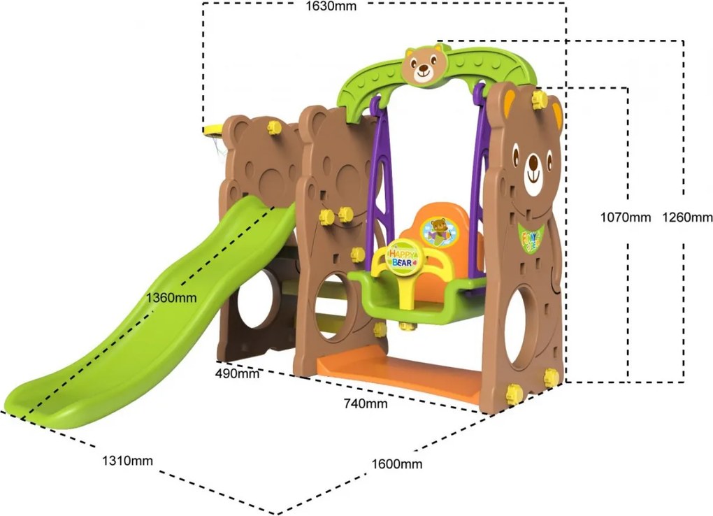 RKToys Zahradní houpačka + skluzavka 4 v 1 hřiště CHD-161