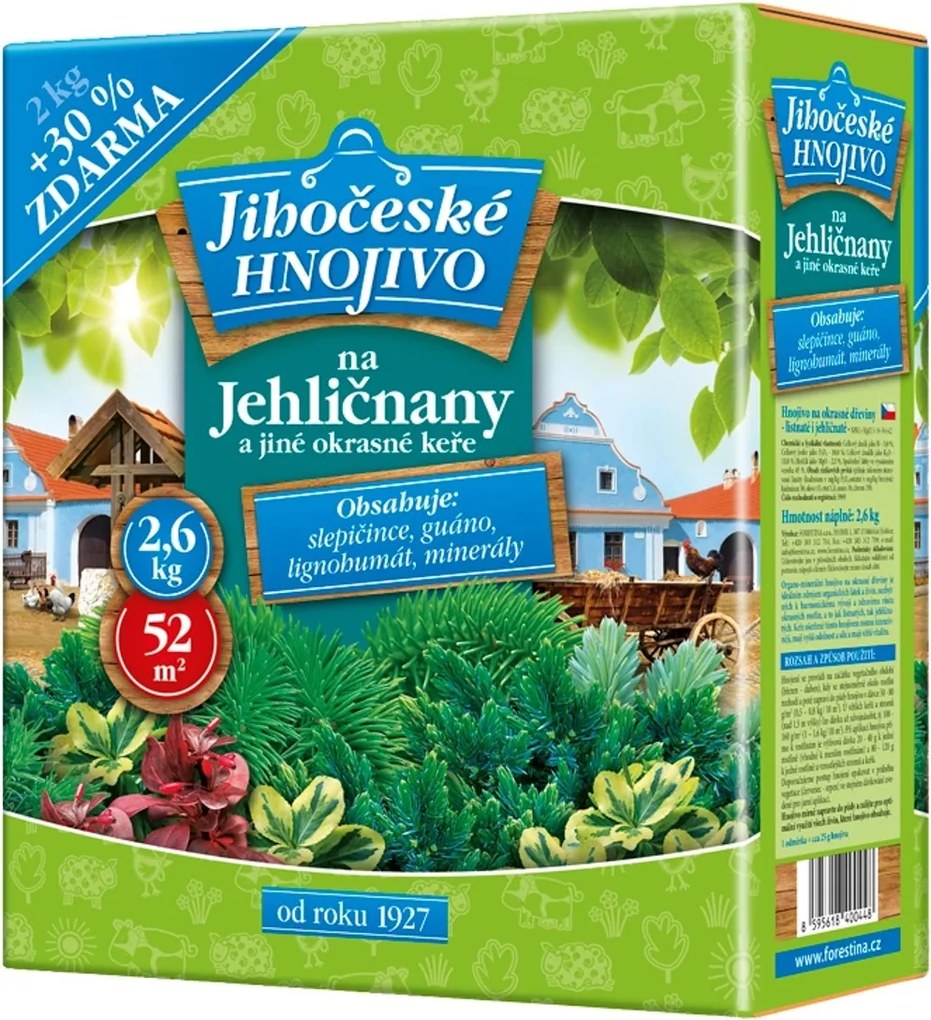 Jihočeské hnojivo jehličnany a jiné okrasné keře 2,6 kg