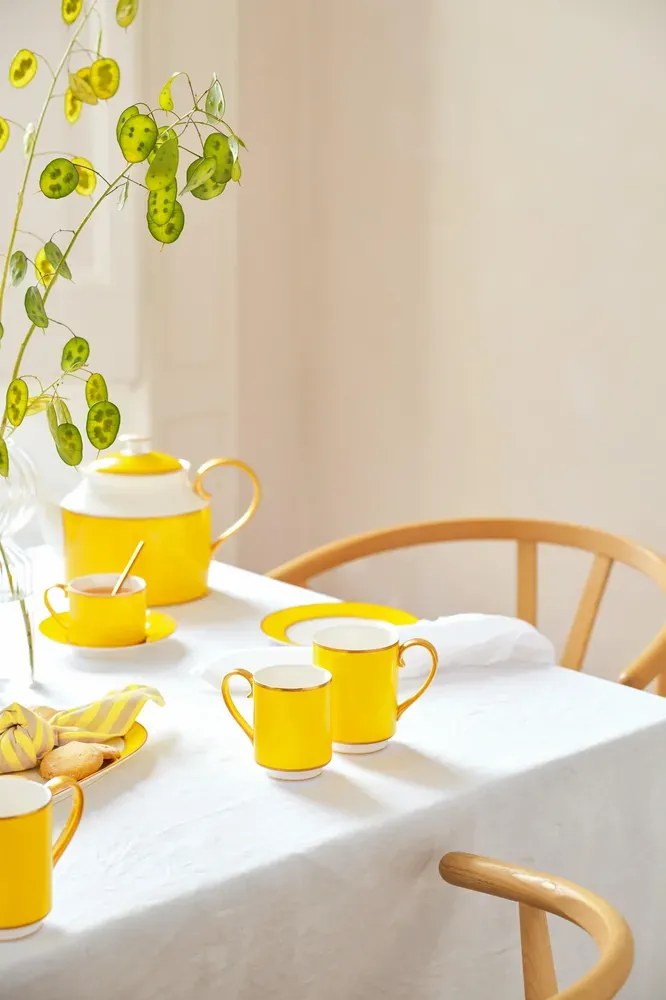 Pip Studio Pip Chique hrnek 345ml, žlutý (porcelánový hrnek 345 ml)