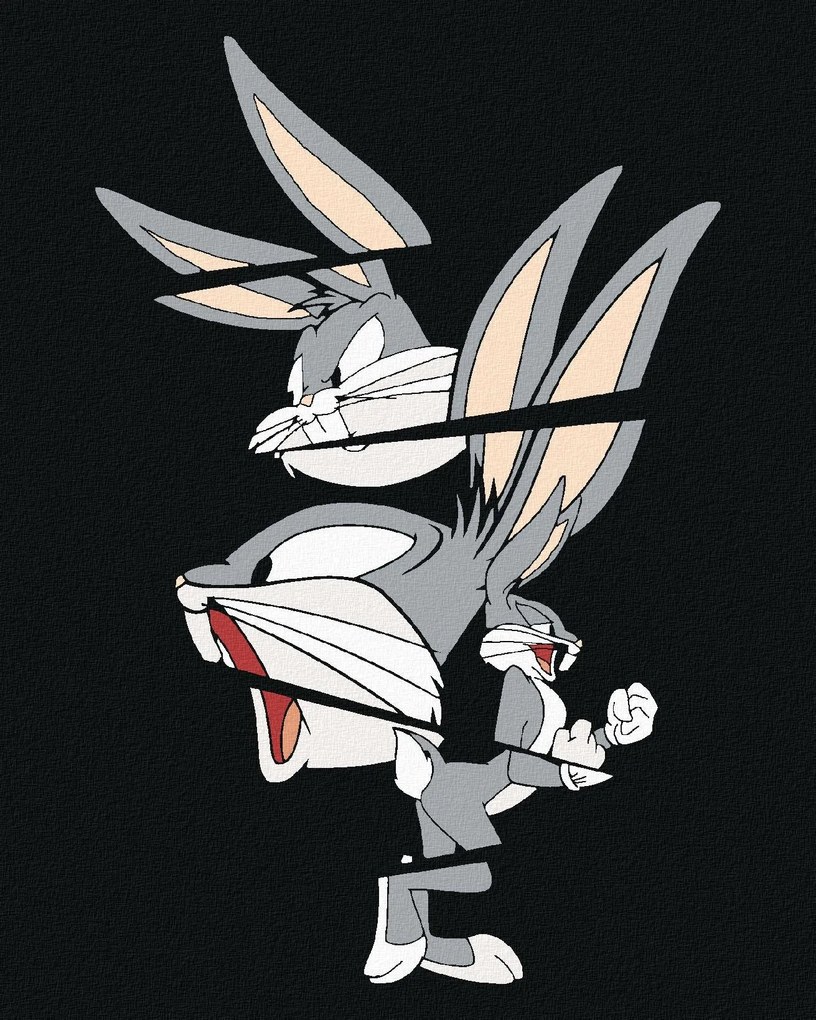 Zuty - bugs bunny abstrakce (looney tunes), 40×50 cm, vypnuté plátno na rám