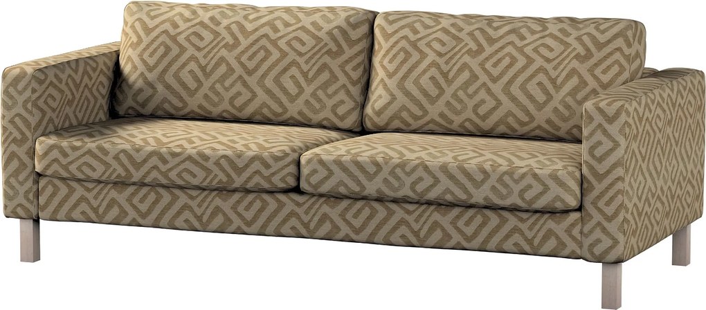 Potah na pohovku IKEA Karlstad 3-místná, nerozkládací, krátký barva béžová látka pletený vzor, vzorované