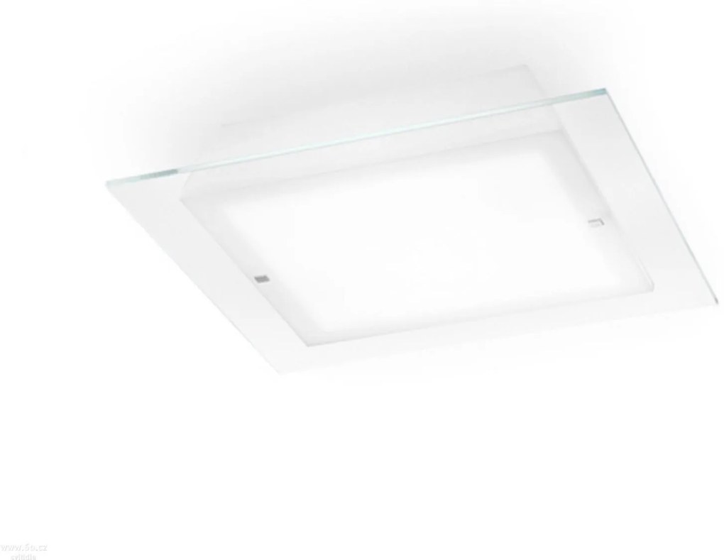 Linealight 71691 Luminosa_S, stropní čtvercové svítidlo ze skla, 2x20W E27, 45x45cm