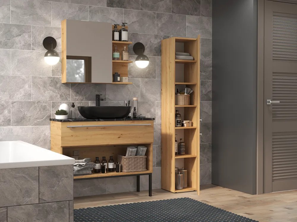 TPS Koupelnová vysoká skříň NEL II, Dub Artisan