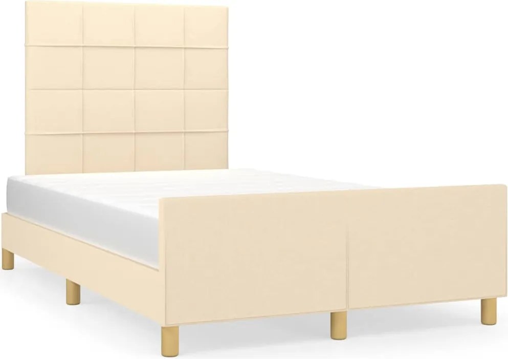 Rám postele bez matrace krémový 120 x 200 cm textil 3125046