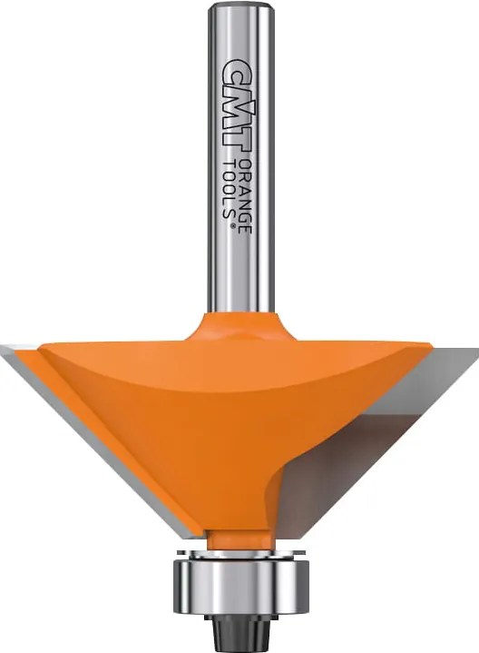 CMT Orange Tools CMT | Fréza úkosová s ložiskem 45° / stopka Ø6 mm C 936: Úhel 45° / Ø31,7x9,5 / délka 53,7 / stopka Ø6mm