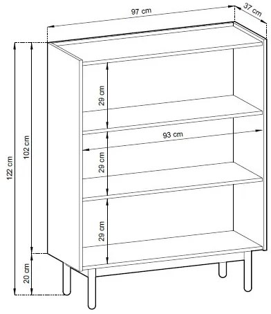 Vysoká skříňka Boho, dub riviera/bílý mramor