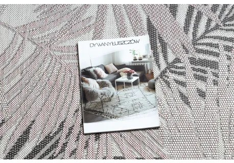 Dywany Luszczow Kusový koberec, běhoun SISAL SION palmové listy, tropický 2837 ecru / růžový Rozměr koberce: 60 x 250 cm