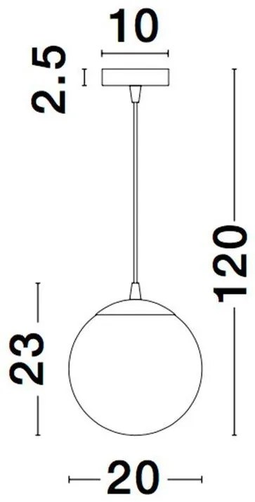 Nova Luce Závěsné svítidlo LAZIONE kouřové sklo, 20cm, E27 1x12W