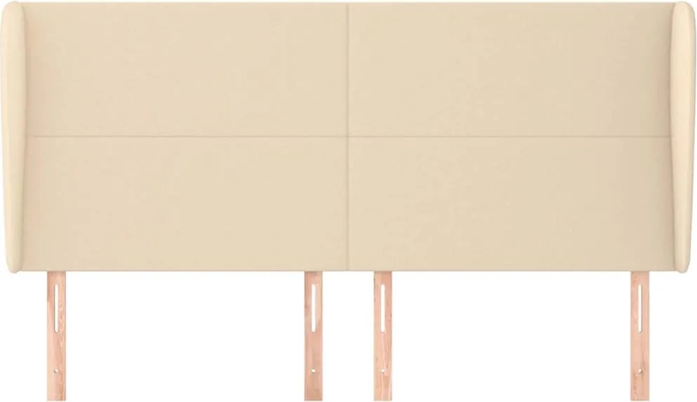 Čelo postele typu ušák krémové 183x23x118/128 cm textil 3117695