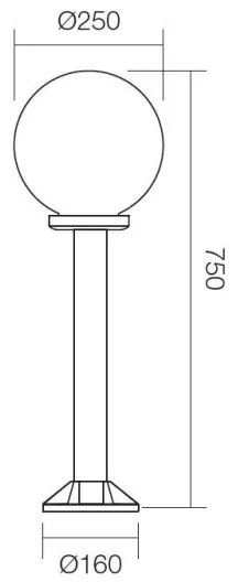 Redo 9780 - Venkovní lampa SFERA 1xE27/42W/230V IP44 25x75 cm bílá