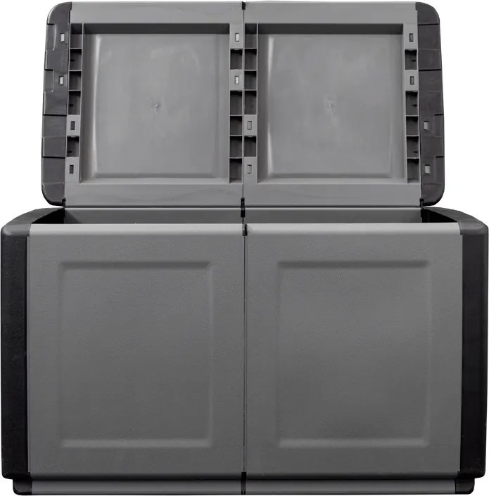 Plastový odkládací box s víkem, 960x570x530 mm, šedý