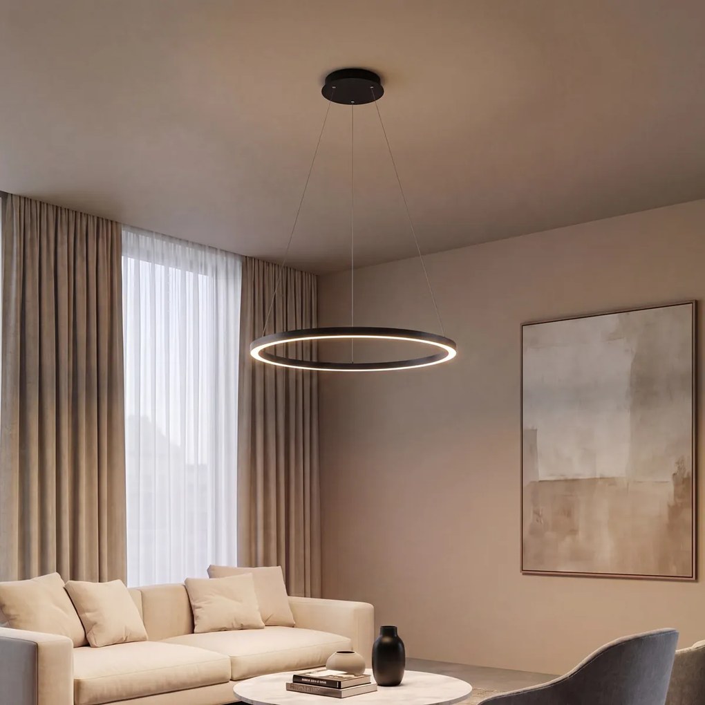 Závěsné svítidlo černé 80 cm vč. LED 3-stupňové stmívatelné - Girello