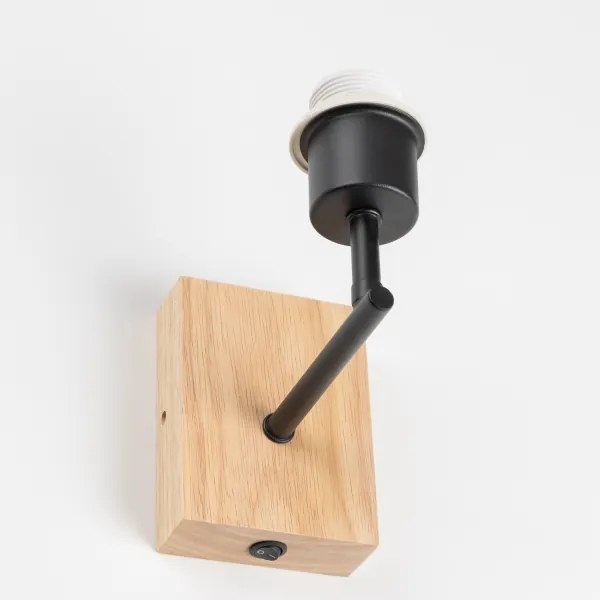 BRILAGI - Nástěnná lampa NUBILA WOOD 1xE27/25W/230V dub/černá/sv. šedá