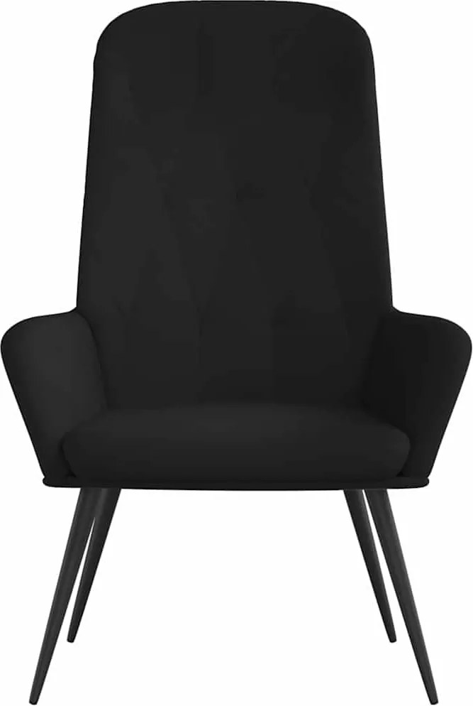 Relaxační křeslo černé samet 341200