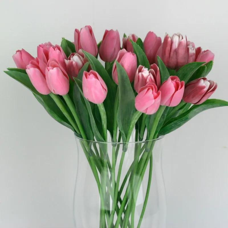 Francouzský tulipán umělý pastelová růžová 40cm